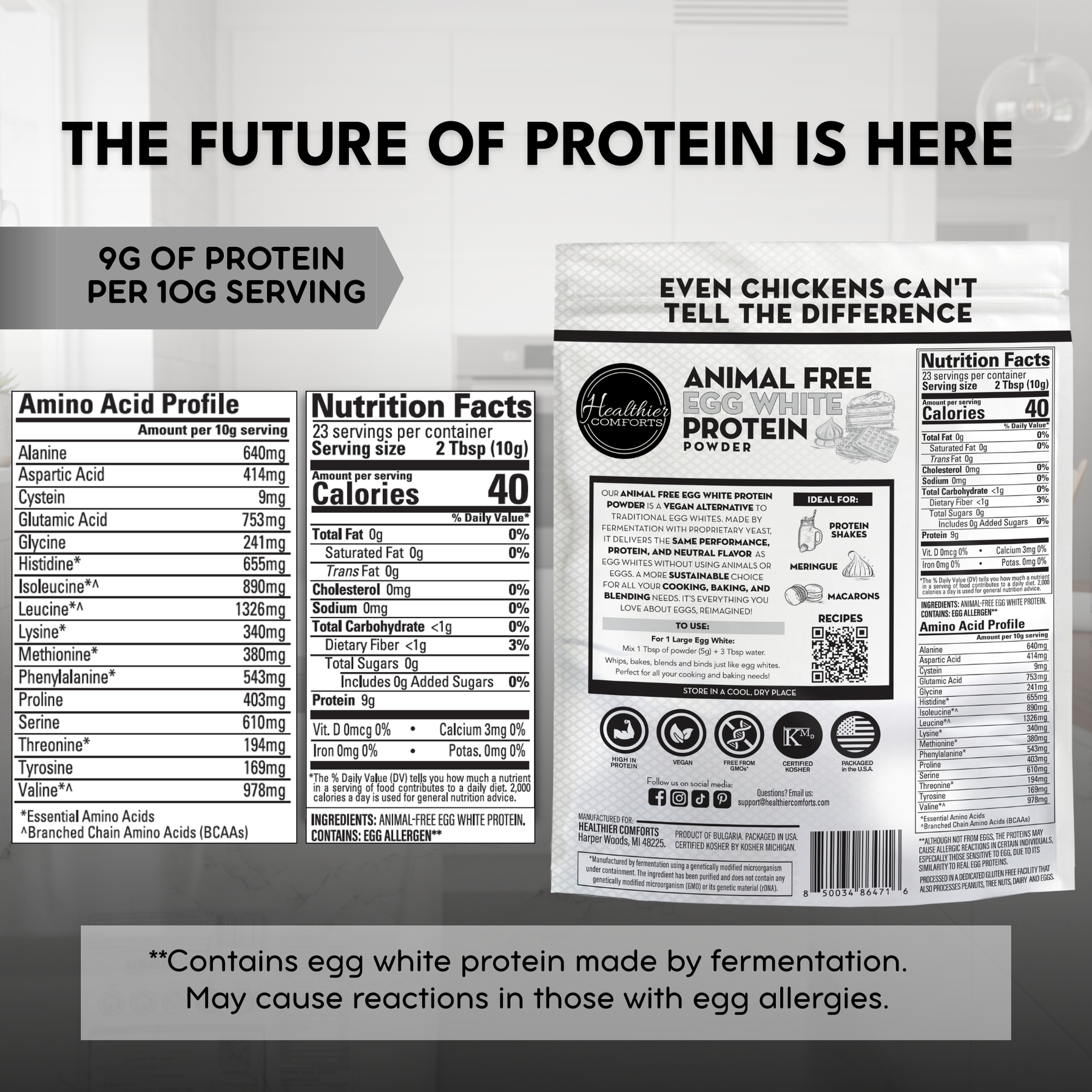 Animal-Free Egg White Protein Powder – Healthier Comforts