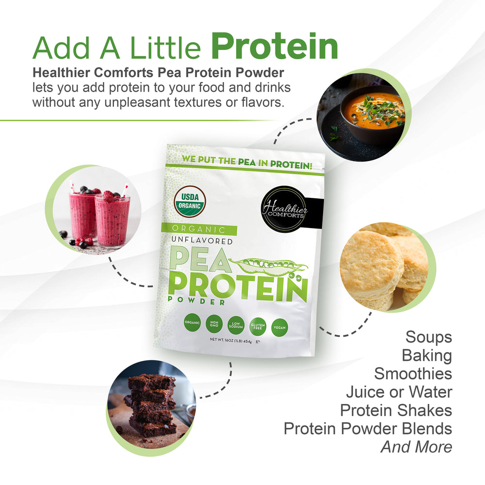 Organic Pea Protein Powder - Unflavored and Reduced Sodium – Healthier ...