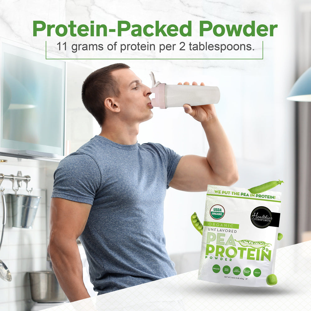 Organic Pea Protein Powder - Unflavored and Reduced Sodium – Healthier ...